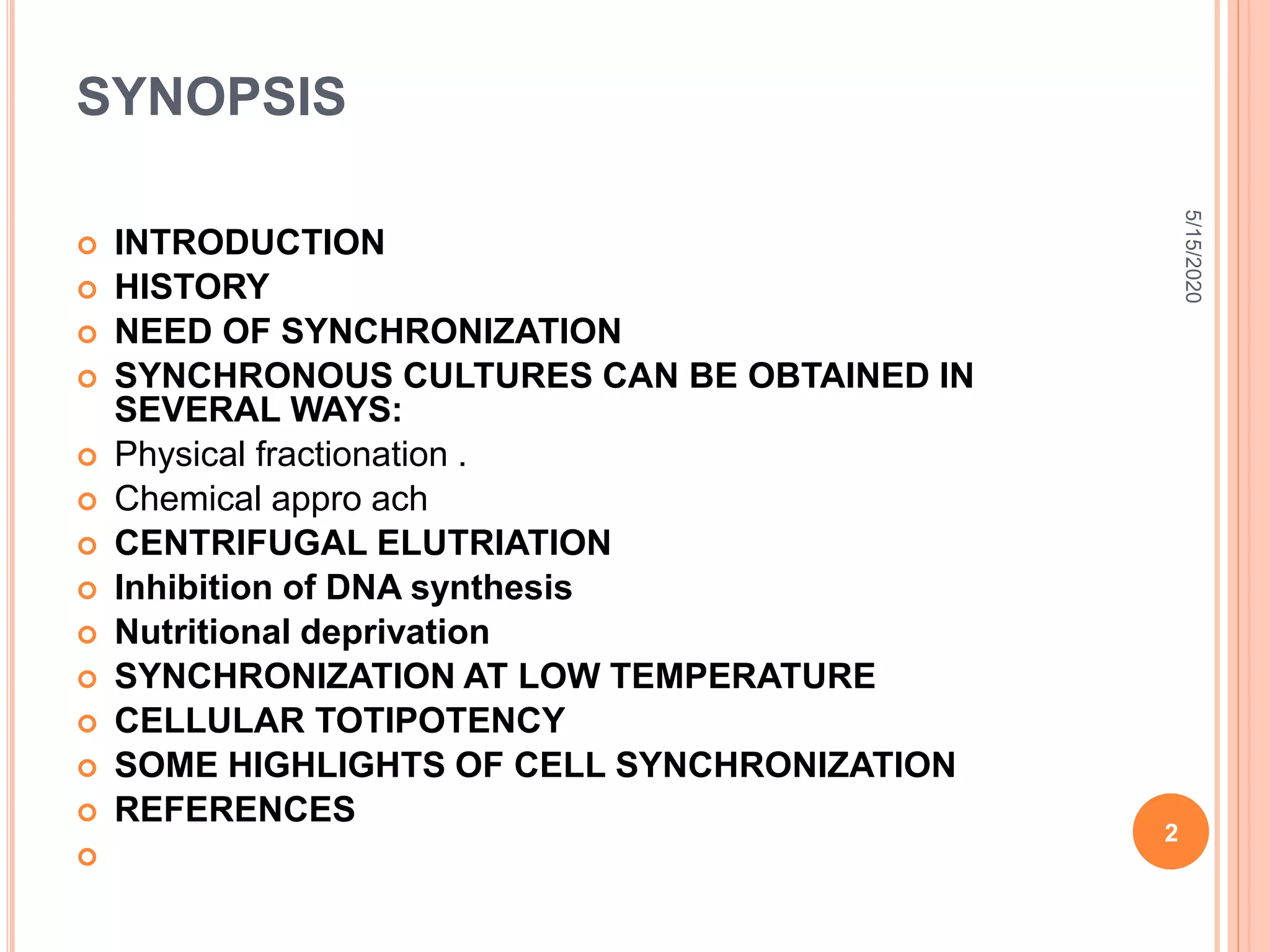 Cell synchronization | PPTX
