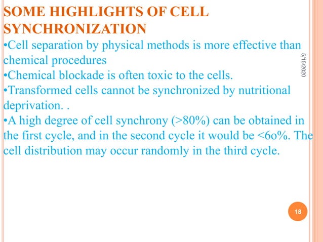Cell synchronization | PPTX