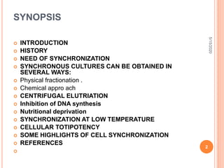 Cell synchronization | PPTX