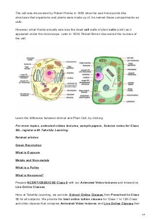 Cell The fundamental unit of life Class 9 Science Notes.pdf