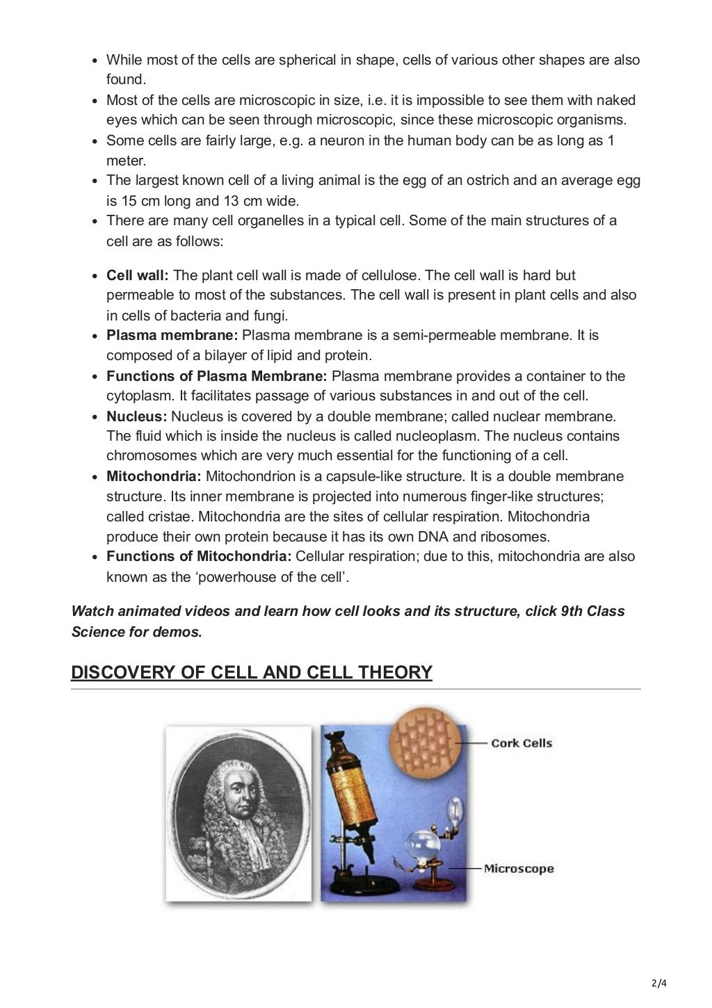 Cell The fundamental unit of life Class 9 Science Notes.pdf