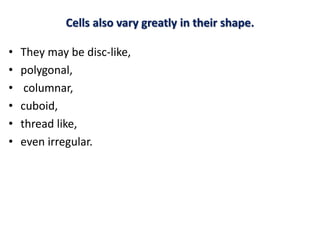 Cell the unit of life ncert introduction to prokaryotic cells | PPTX