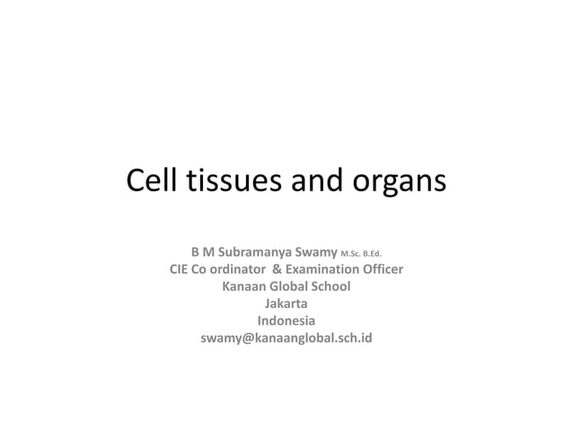 Cell tissues and organs | PPTX