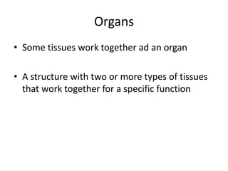 Cell tissues and organs | PPTX