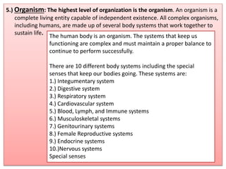 Cell, tissues, organs , systems.... | PPTX