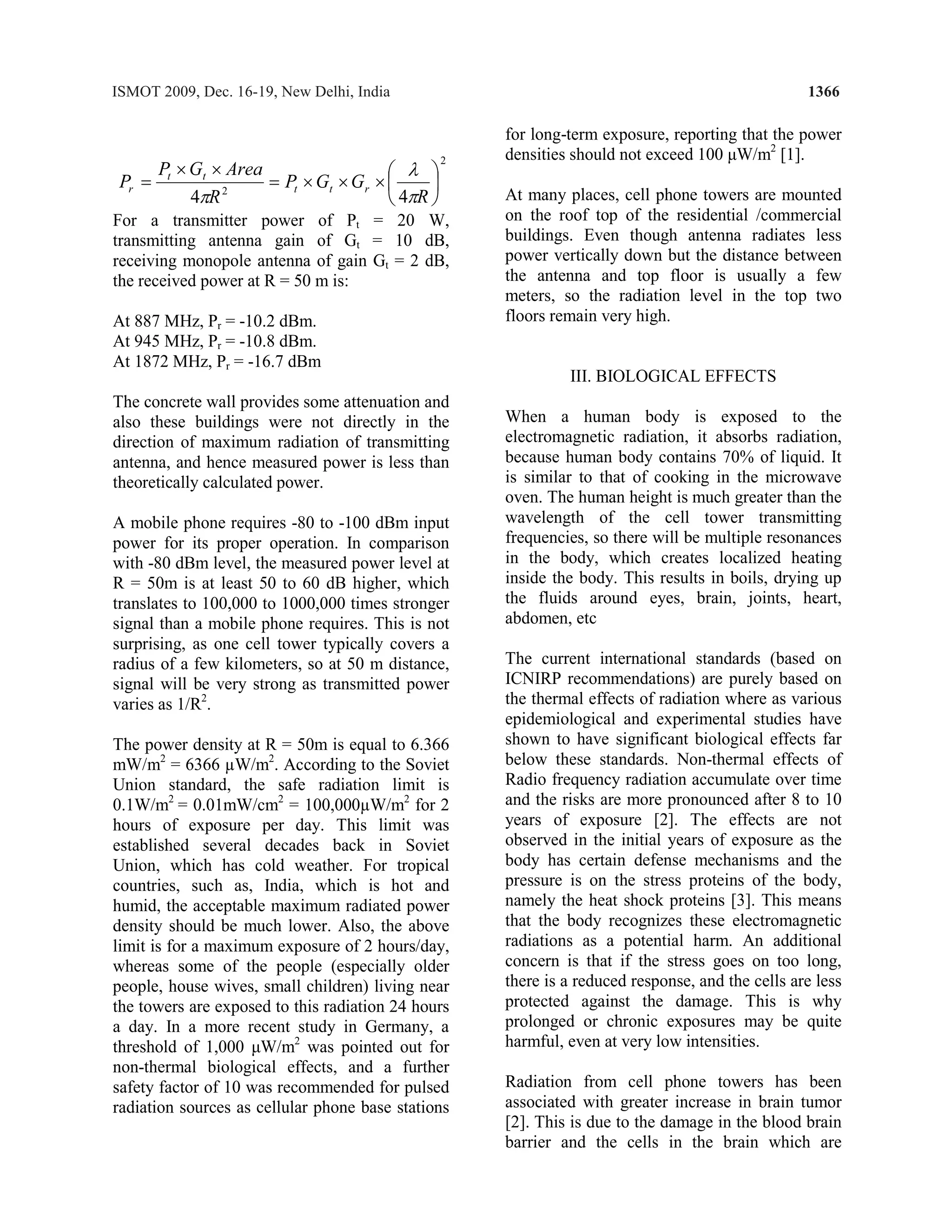 Cell Tower Radiation Effects | PDF