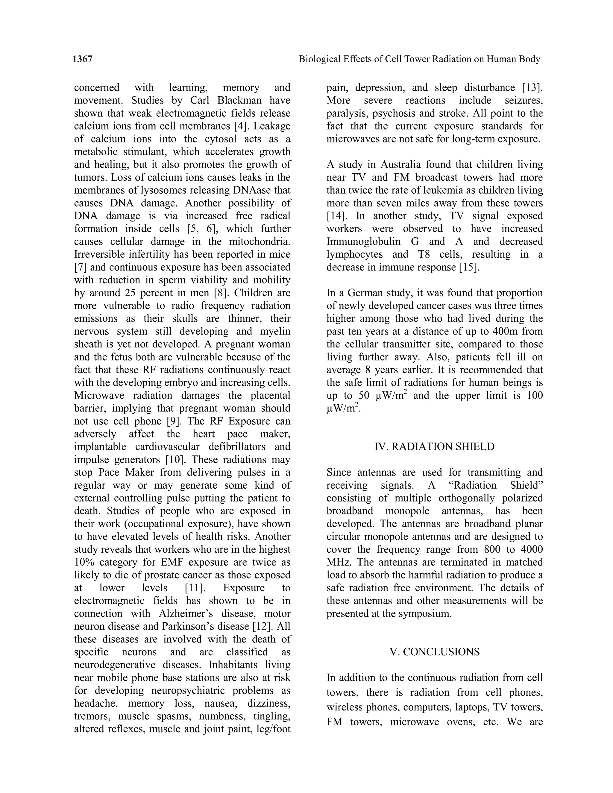 Cell Tower Radiation Effects | PDF