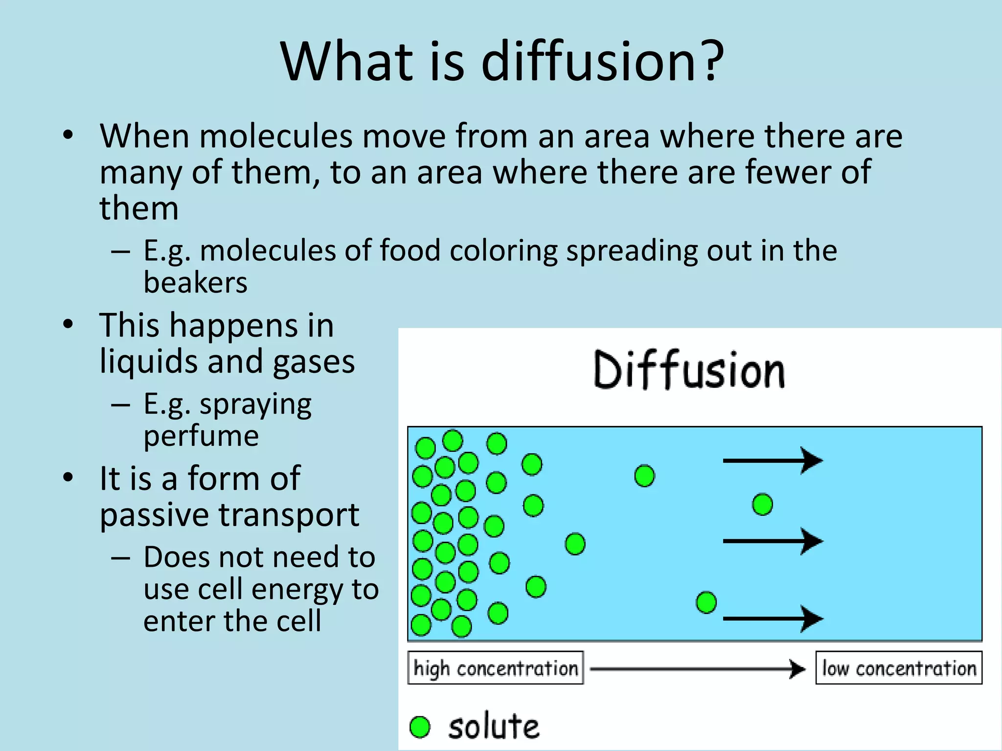 Cell transport and diffusion | PPTX