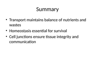 Comprehensive Overview of Cell Membrane Transport, Homeostasis, and ...