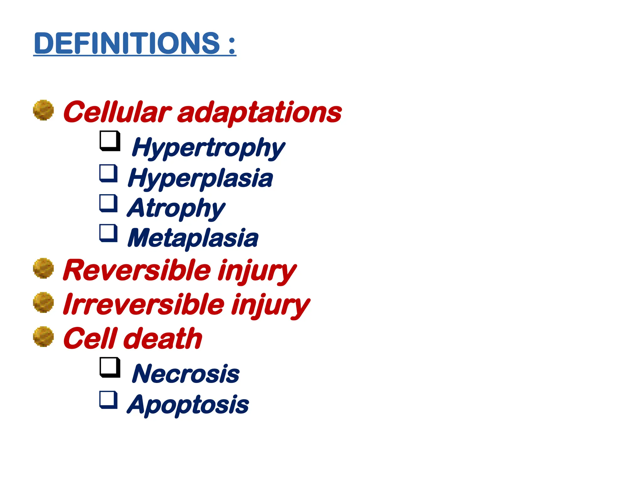 Cellular Adaptations - Cell injury - pathology | PPT