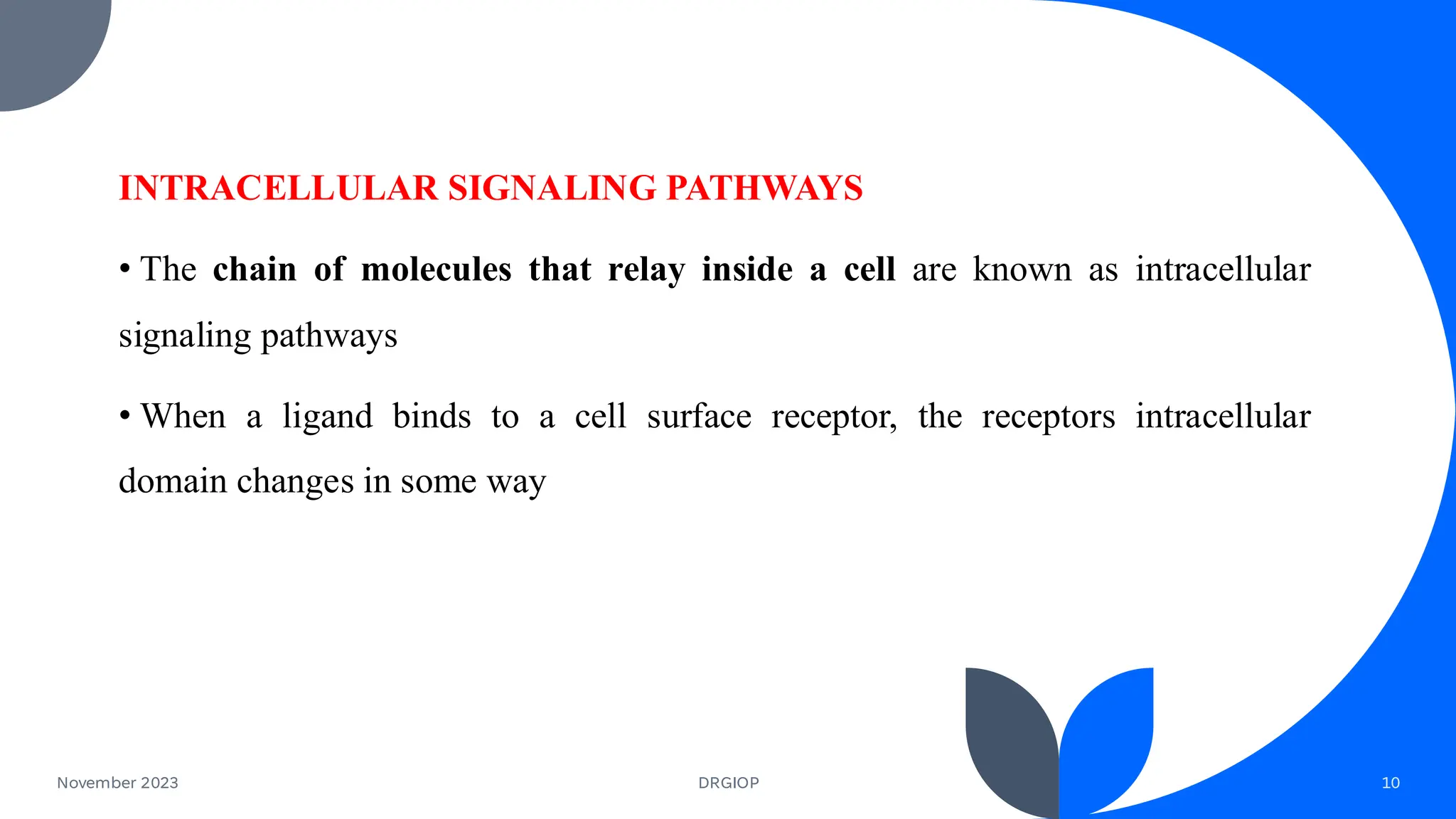 Intercellular and Intracellular Signaling Pathways, Classification of ...