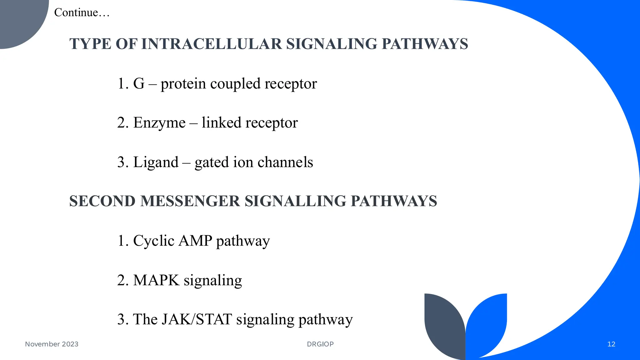 Intercellular and Intracellular Signaling Pathways, Classification of ...