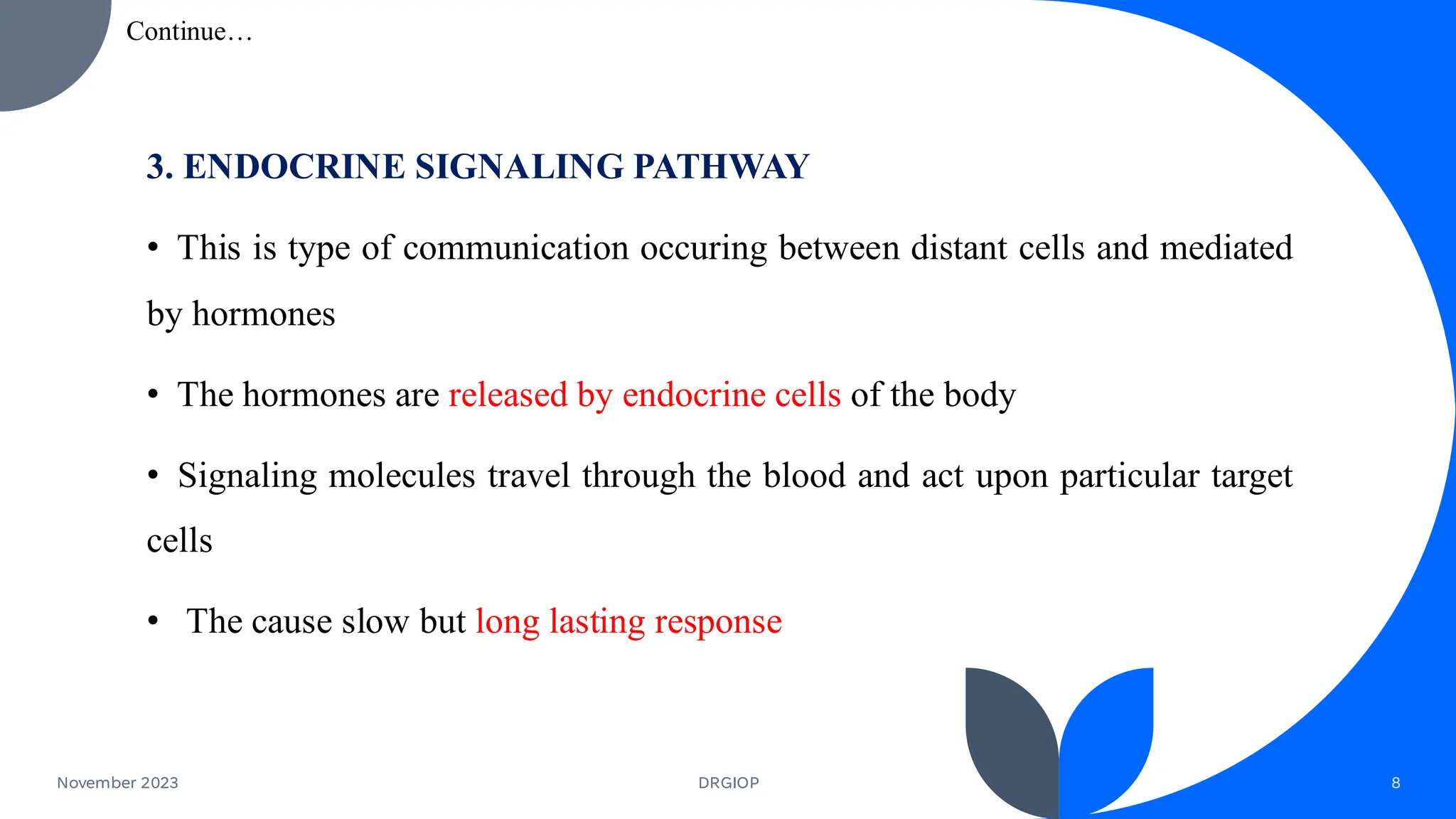 Intercellular and Intracellular Signaling Pathways, Classification of ...