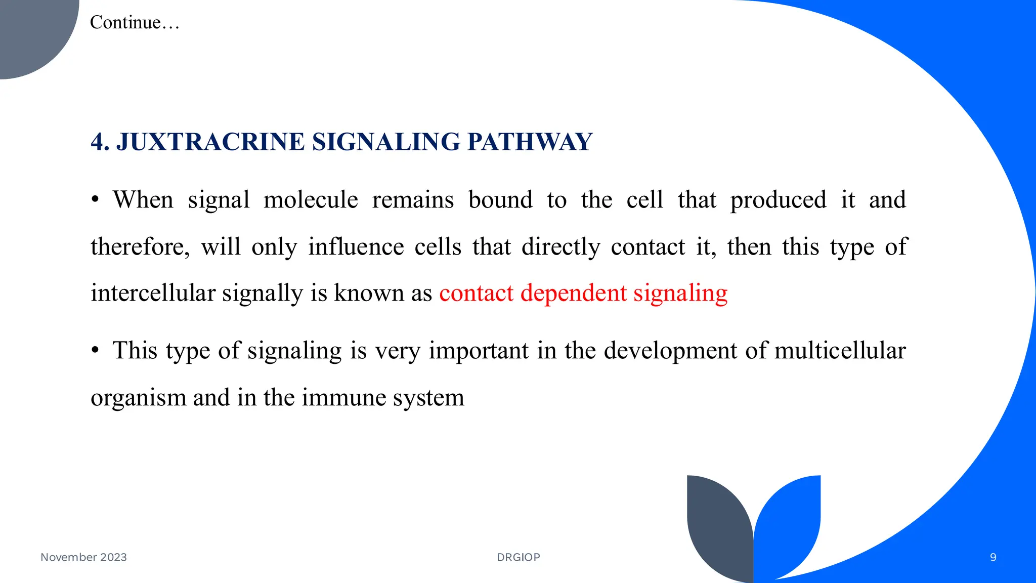 Intercellular and Intracellular Signaling Pathways, Classification of ...