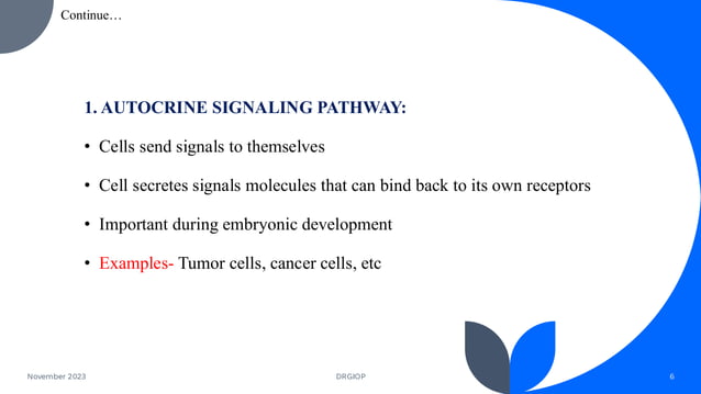 Intercellular and Intracellular Signaling Pathways, Classification of ...