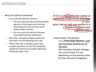 Cellular automata : A simple Introduction | PPTX