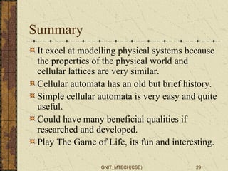Cellular automata by Devdutta Chakrabarti | PPT