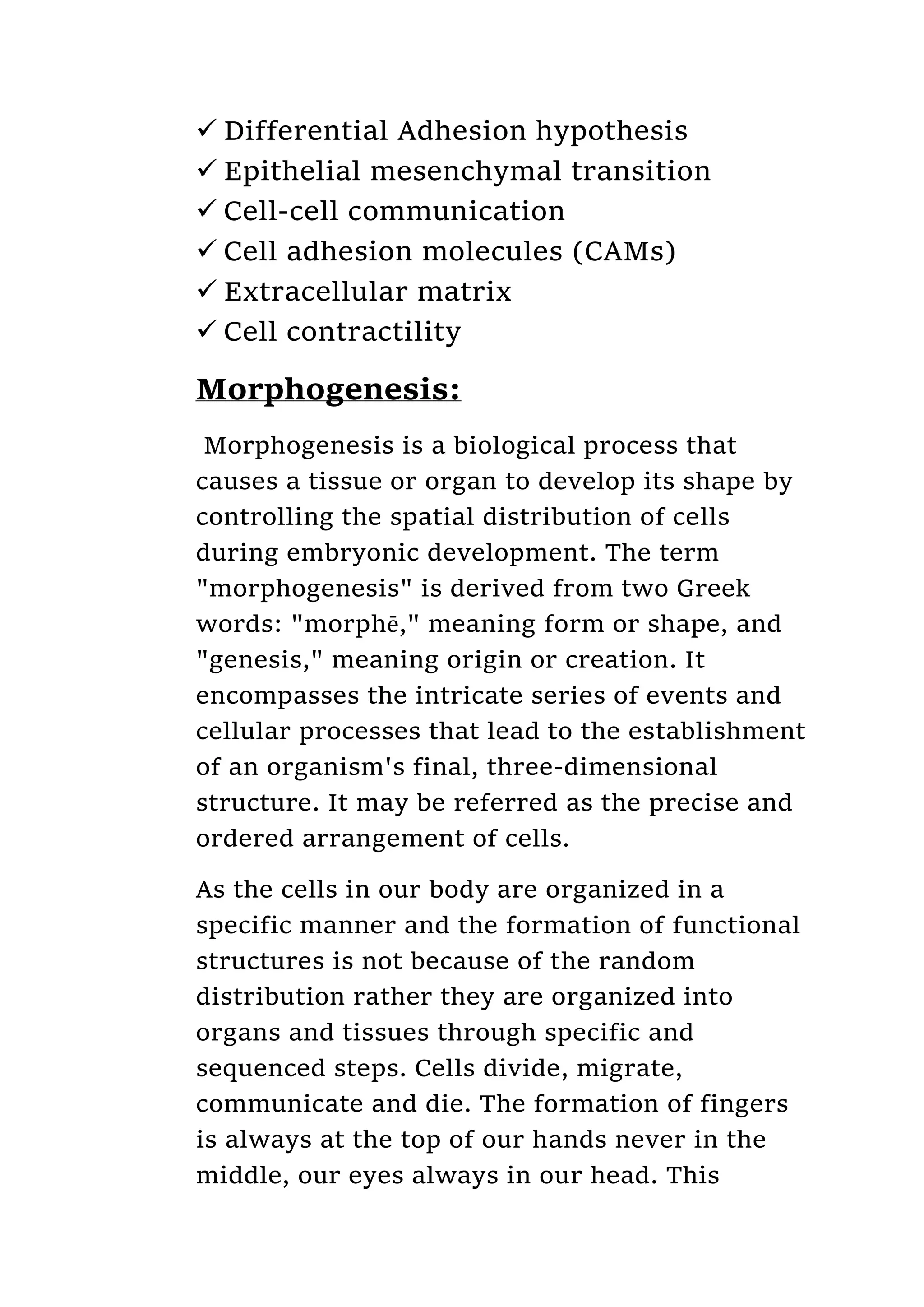 cellular basis of morphogenesis.docx
