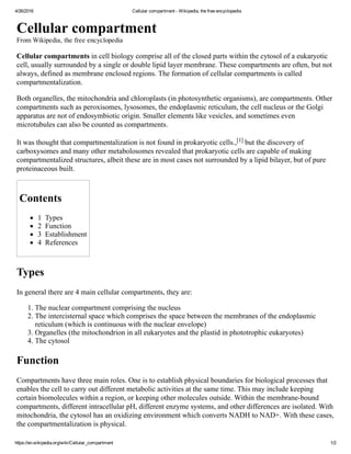 Cellular compartment wikipedia, the free encyclopedia | PDF