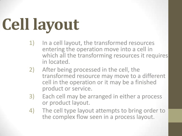 Cellular layout/Manufacturing | PPTX