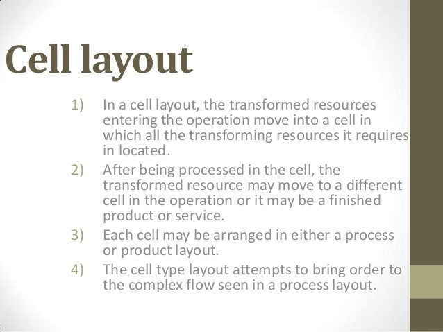 Cellular layout/Manufacturing