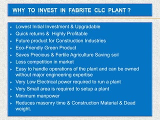 Cellular light weight concrete block CLC technology | PPTX
