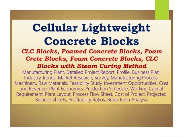 Cellular Lightweight Concrete Blocks, CLC Blocks Manufacturing Plant ...