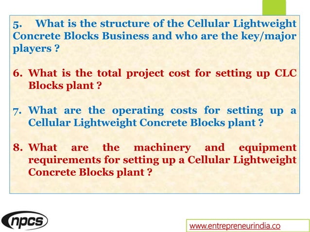 Cellular Lightweight Concrete Blocks, CLC Blocks Manufacturing Plant ...