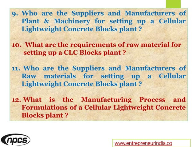 Cellular Lightweight Concrete Blocks, CLC Blocks Manufacturing Plant ...