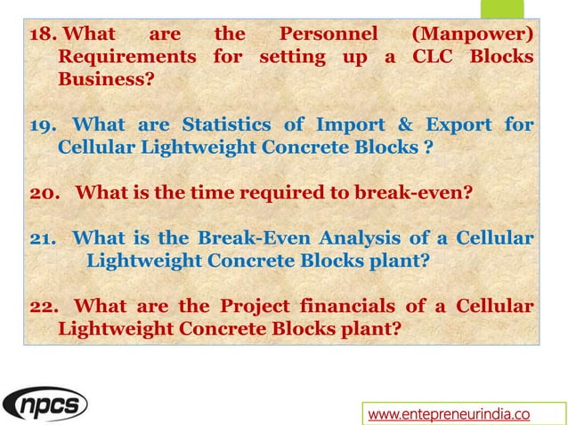 Cellular Lightweight Concrete Blocks, CLC Blocks Manufacturing Plant ...