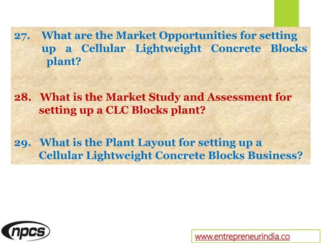 Cellular Lightweight Concrete Blocks, CLC Blocks Manufacturing Plant ...