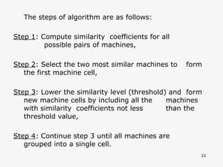 Concepts of Cellular manufacturing and their Applications | PPT