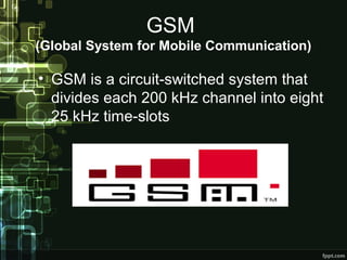 Cellular Mobile Communication Concept and GSM Frequency Band | PPT