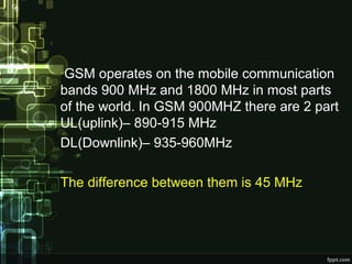 Cellular Mobile Communication Concept and GSM Frequency Band | PPT ...