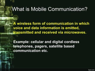 Cellular Mobile Communication Concept and GSM Frequency Band | PPT