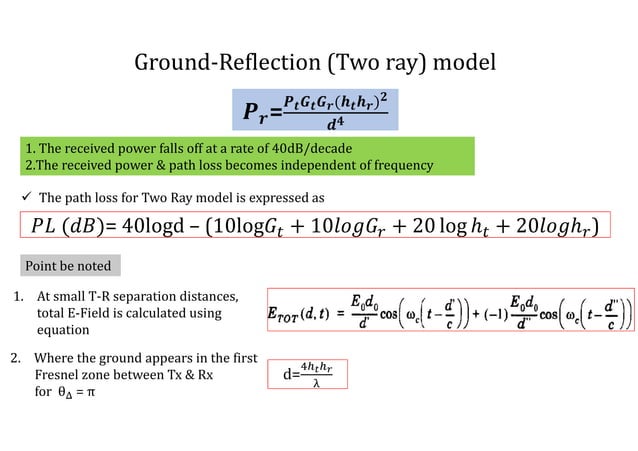 Cellular Network -Ground Reflectio (Two Ray) Model.pdf | Physics | Science