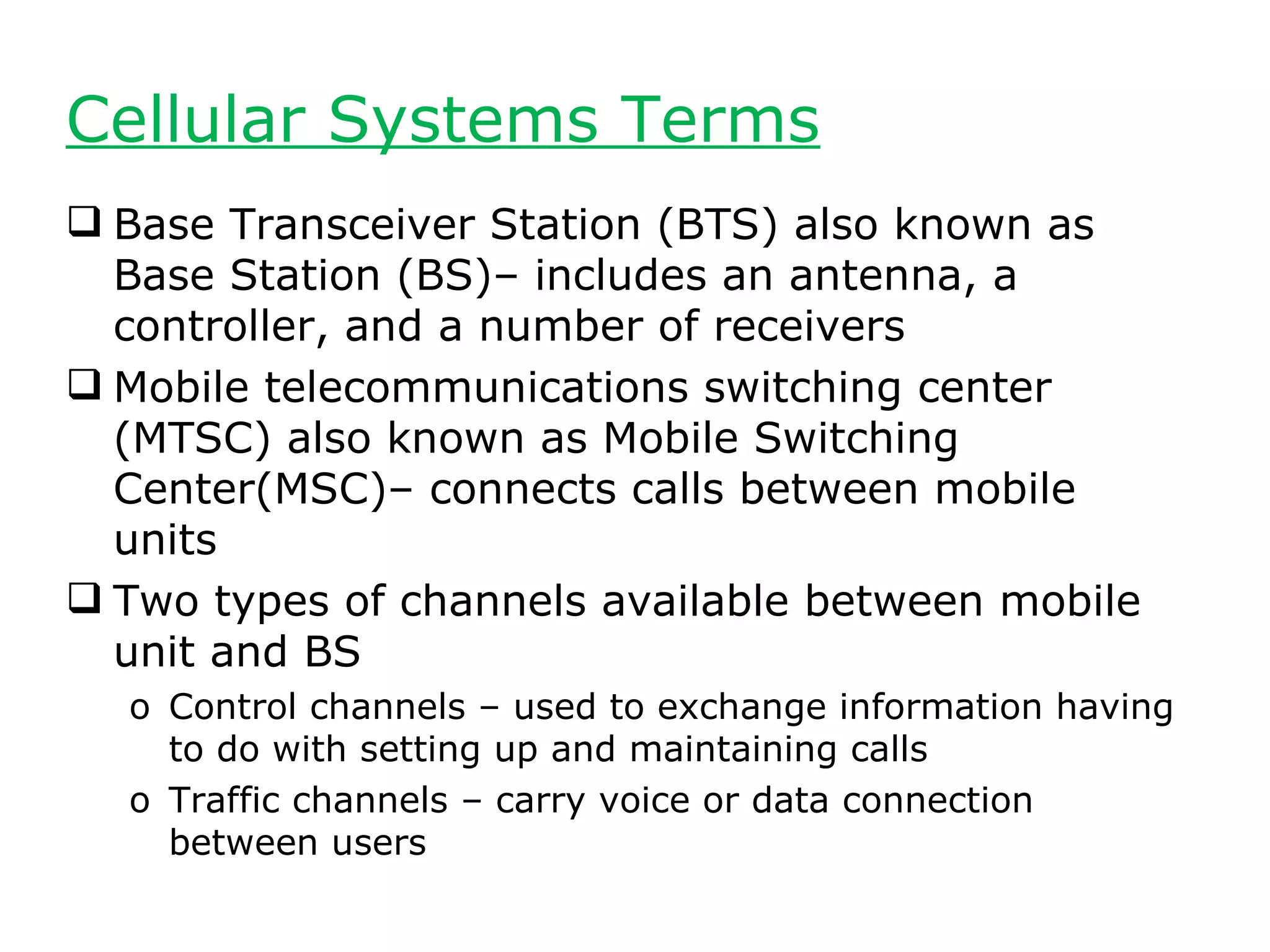 Cellular network,1st generation,2nd generation | PPT