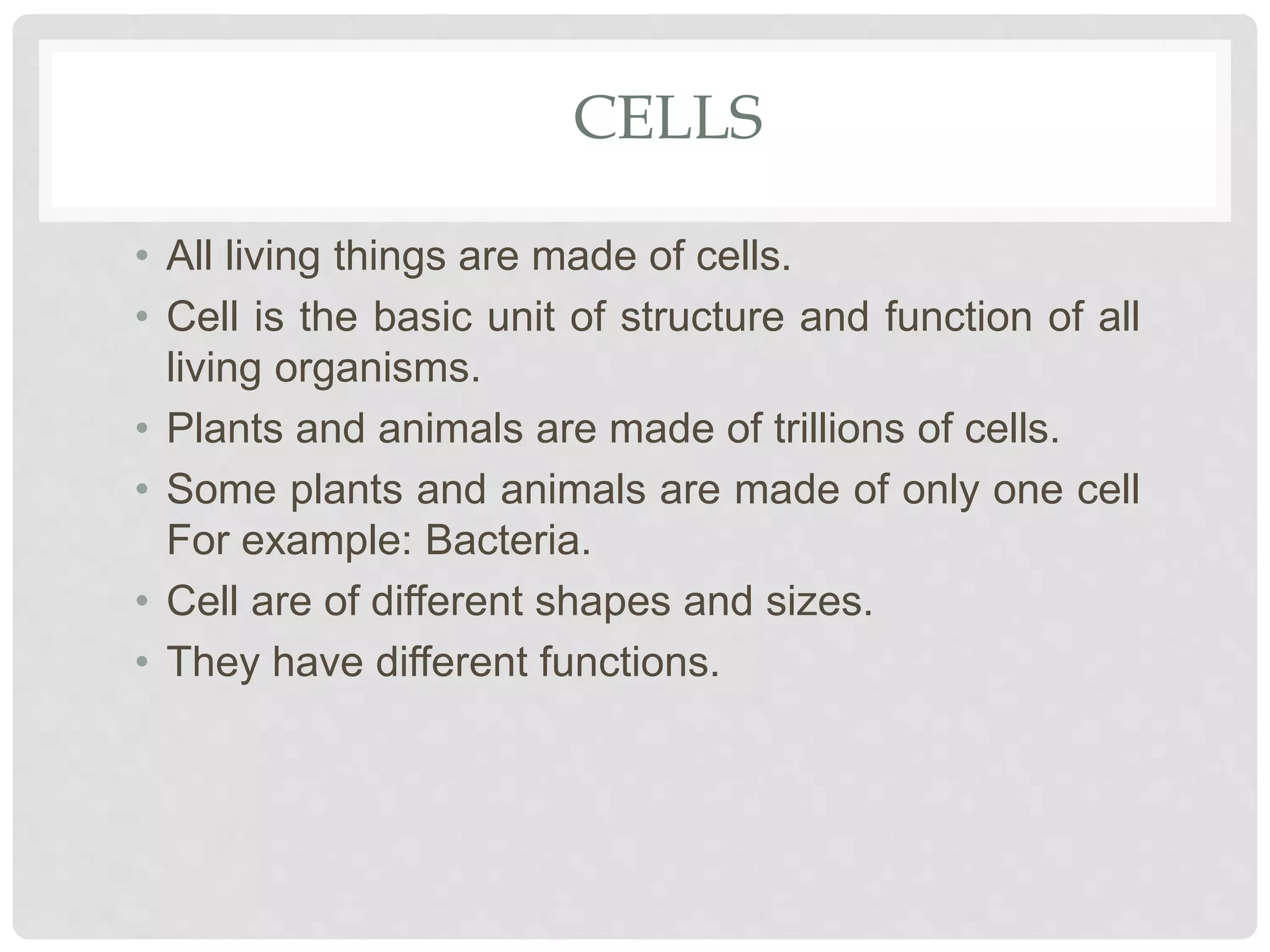Cellular organization of plants and animals | PPTX