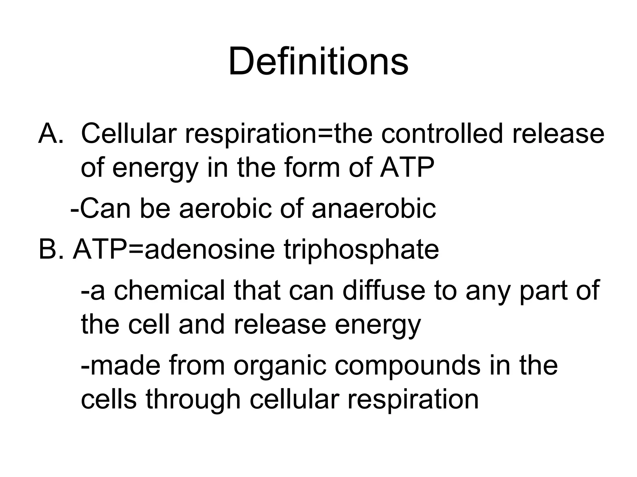 IB Biology HL Cellular respiration | PPT