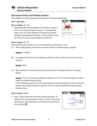 Cellular respiration teacher | PDF | Chemistry | Science
