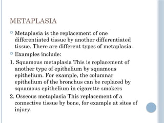 cellular reactions to injury (PATHOLOGY) | PPTX