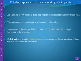 Cellular responses to environmental signals in plants | PPTX