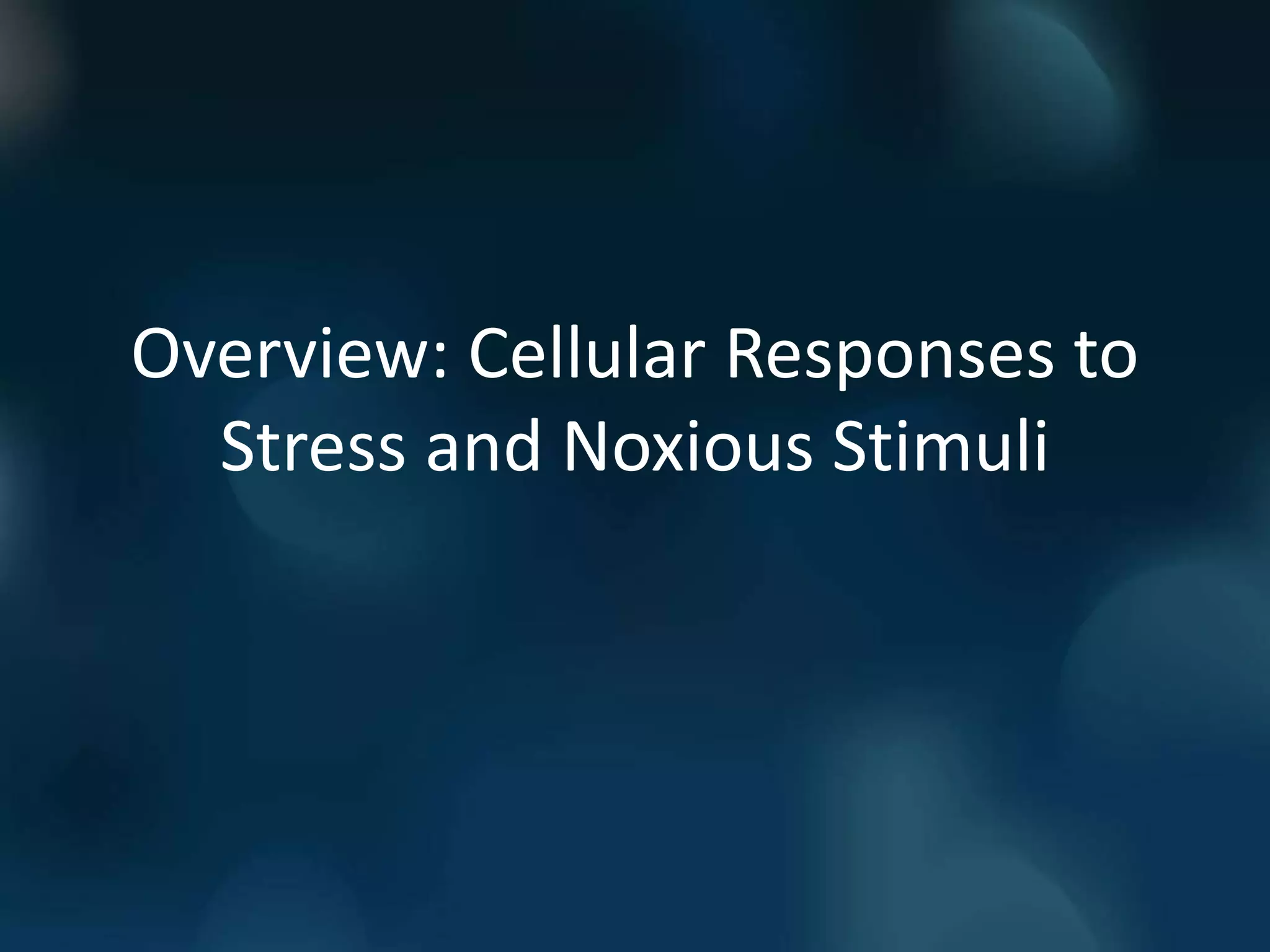 Cellular responses to stress and noxious stimuli | PPTX