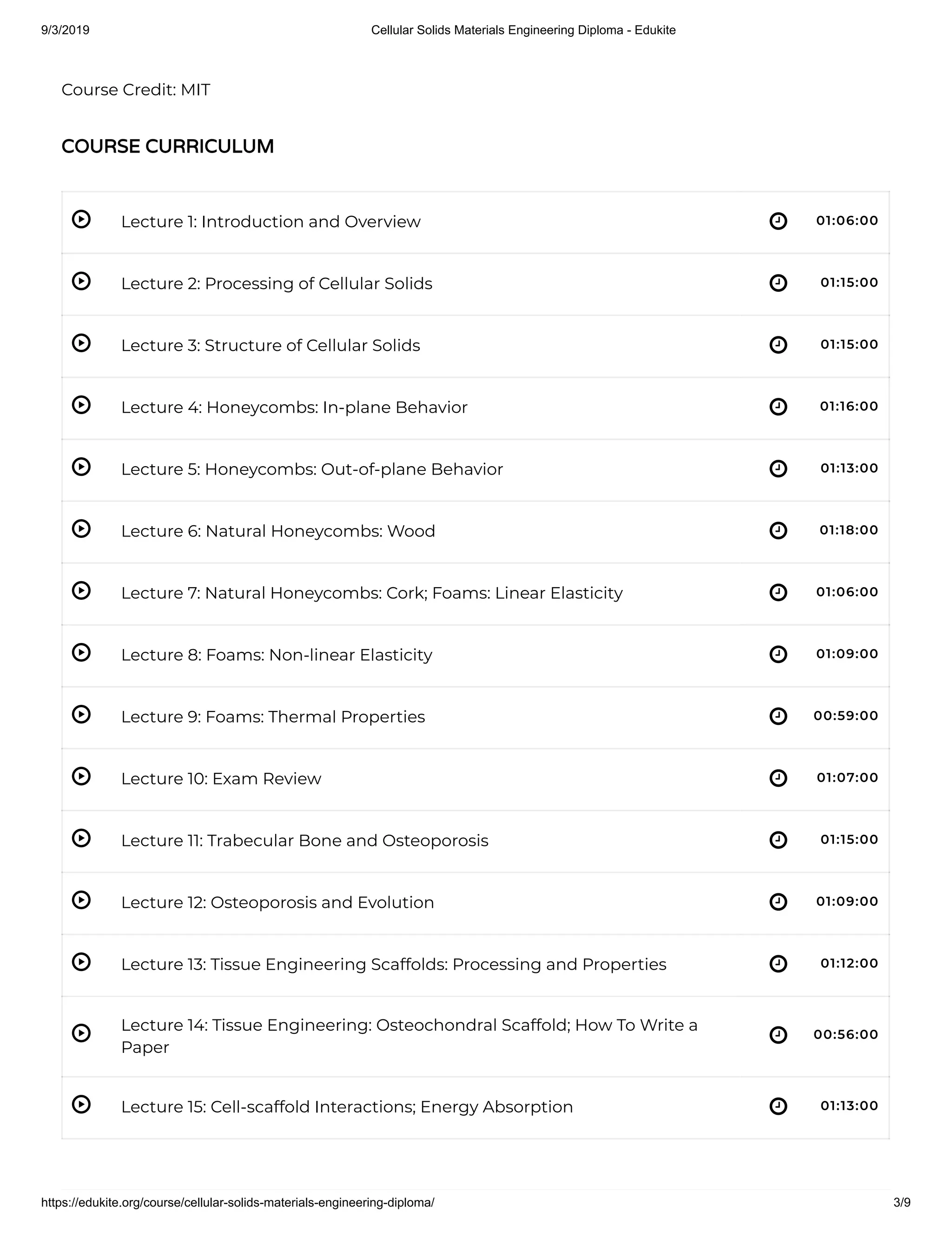 Cellular Solids Materials Engineering Diploma - Edukite | PDF