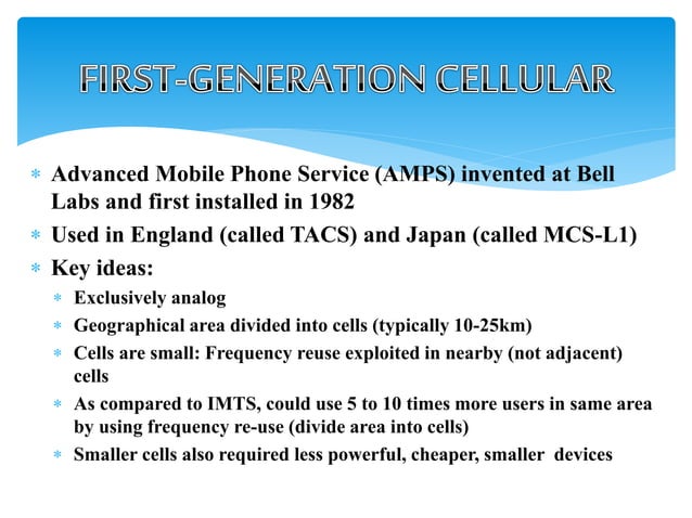 Cellular system | PPTX | Smartphones | Consumer Electronics