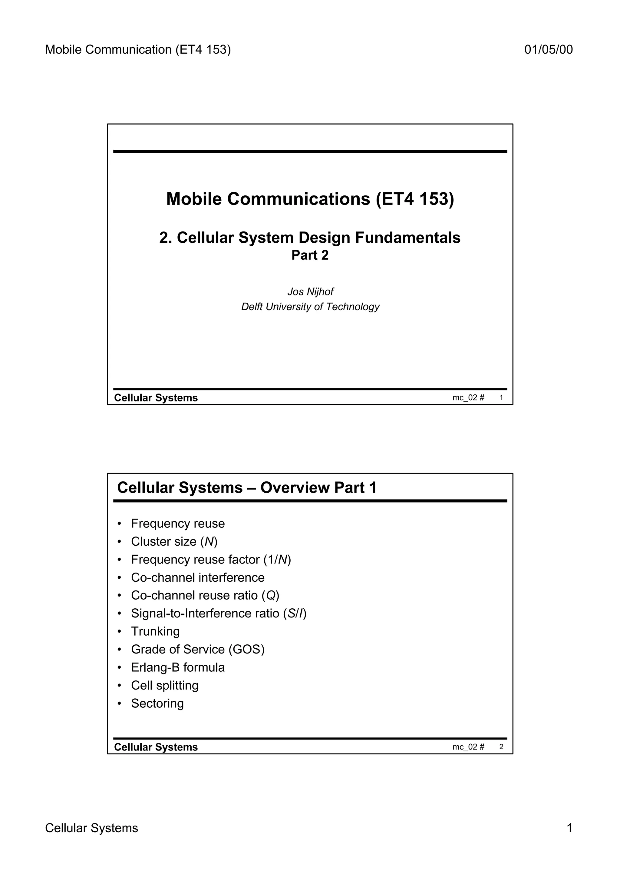 Cellular system design fundamentals | PDF