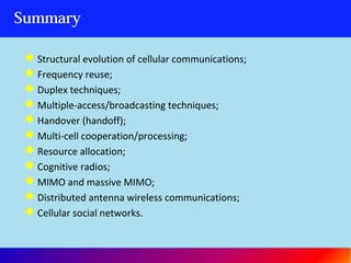 Cellular systems and infrastructure base wireless network | PPT