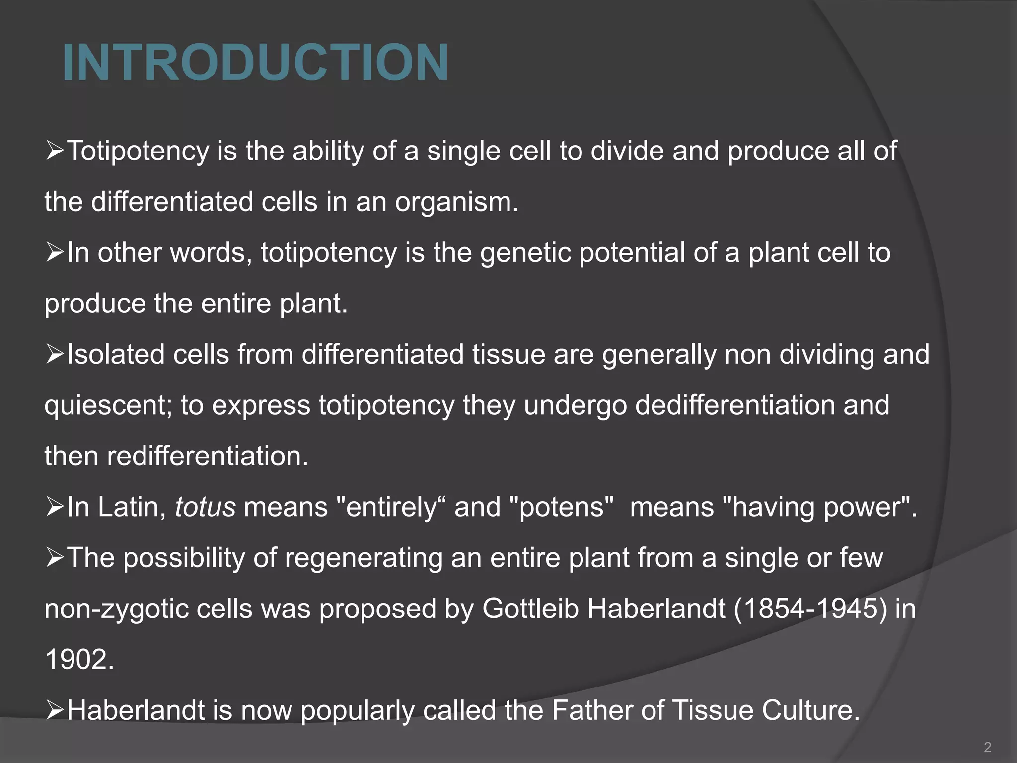 Cellular totipotency in plants | PPTX