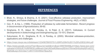 commercial production of cellulase enzyme and its uses | PPTX