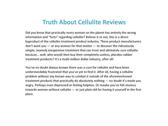 Cellulite Treatment London | PPTX
